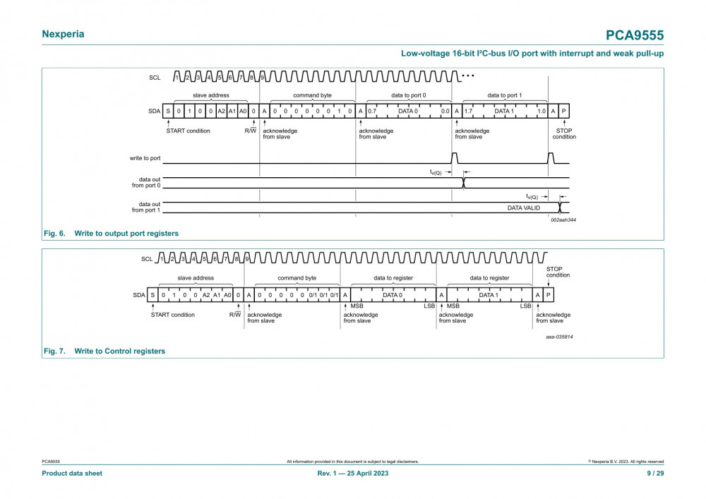 PCA9555 technical document page 9