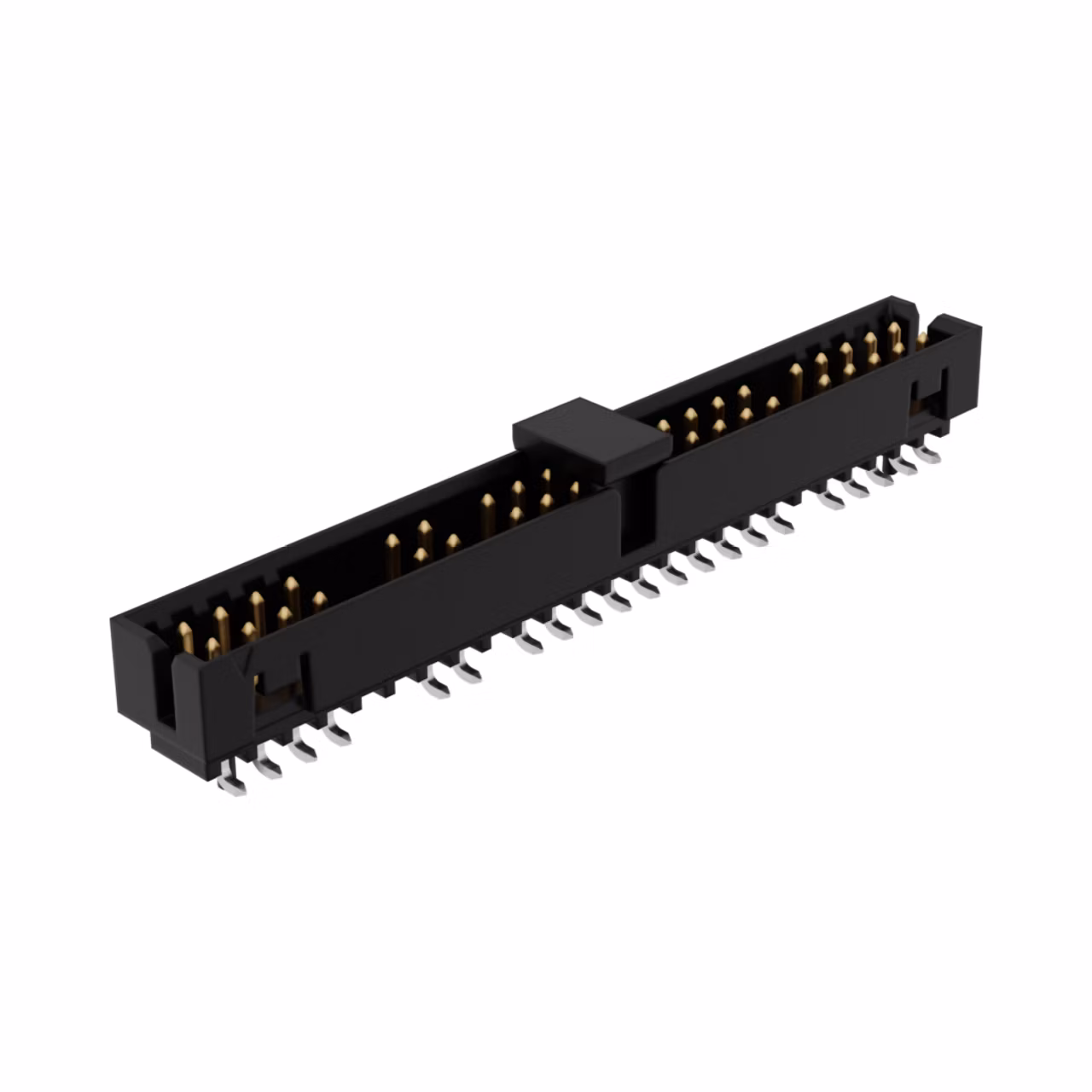 2.00mm Pitch, Milli-Grid PCB Header, Dual Row, Vertical, Surface Mount, Shrouded, 32 Circuits, 0.38µm Gold (Au) Plating, Dual Side Slots, Dual Friction Locks, Center Polarization, with Pegs, Tube