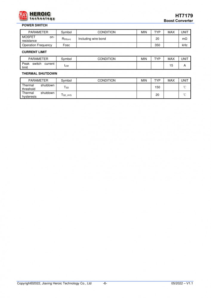 HT7179 datasheet page 6