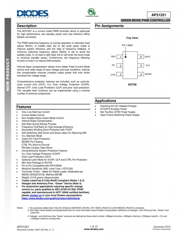 AP31251W6-7 datasheet page 1
