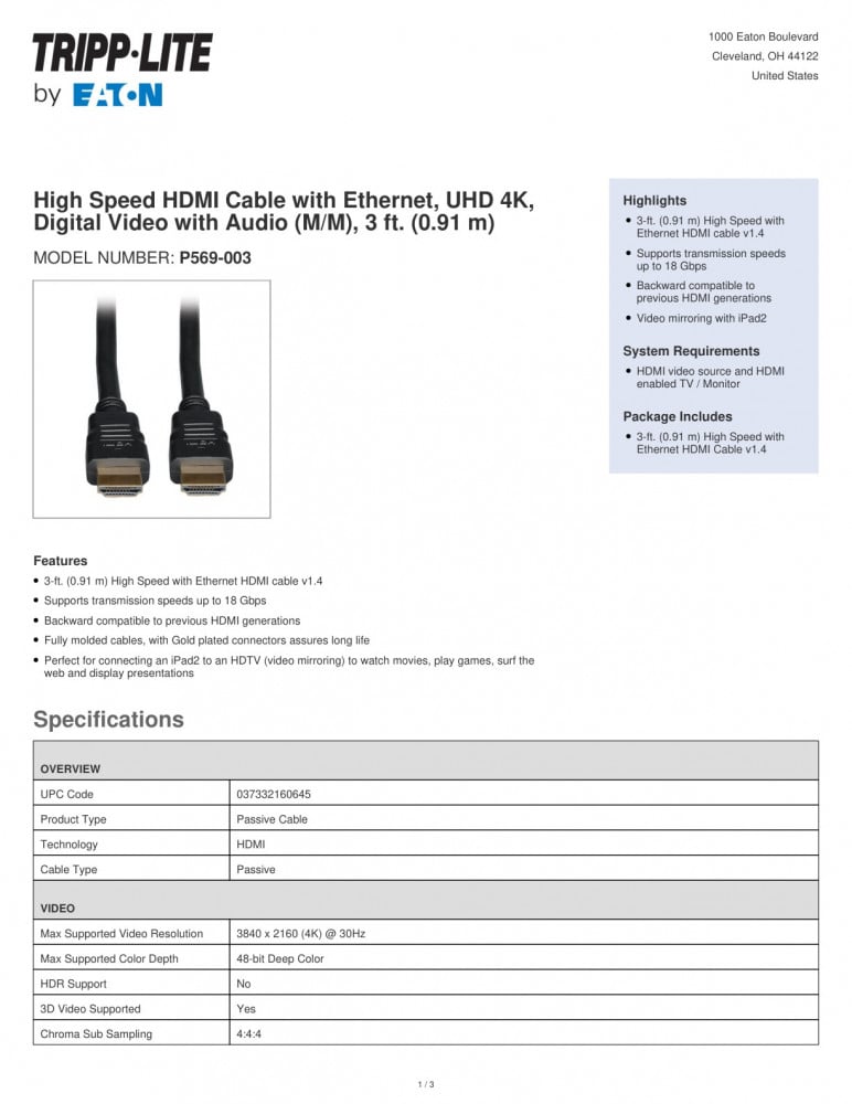 P569-003 technical document page 1