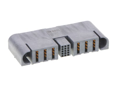 EXTreme Ten60Power Right-Angle Plug with Side Guides, 3 DC Power Circuits, 30 Signal Circuits, 3 DC Power Circuits, Press Fit Tail