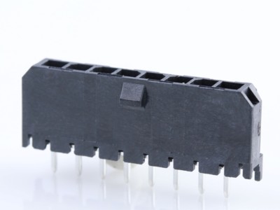 Micro-Fit 3.0 Vertical Header, 3.00mm Pitch, Single Row, 8 Circuits, with PCB Polarizing Peg, 1.52µm Matte Tin Plating, Glow-Wire Capable, Black for sale