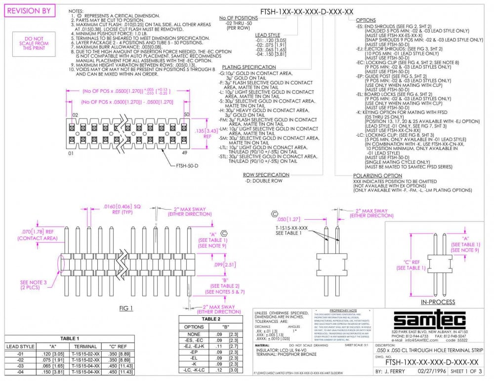 FTSH-105-01-F-D-K drawing page 1