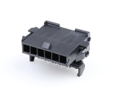 Micro-Fit TPA Panel Mount Plug Housing, Single Row, 6 Circuits, UL 94V-0, Low-Halogen, Black for sale