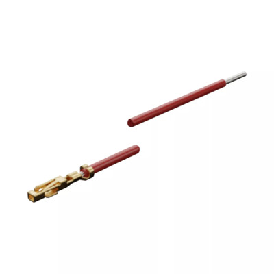 Pre-Crimped Lead iGrid-Female-to-Pigtail, Gold (Au) Plating, 300.00mm Length, 24 AWG, Red for sale