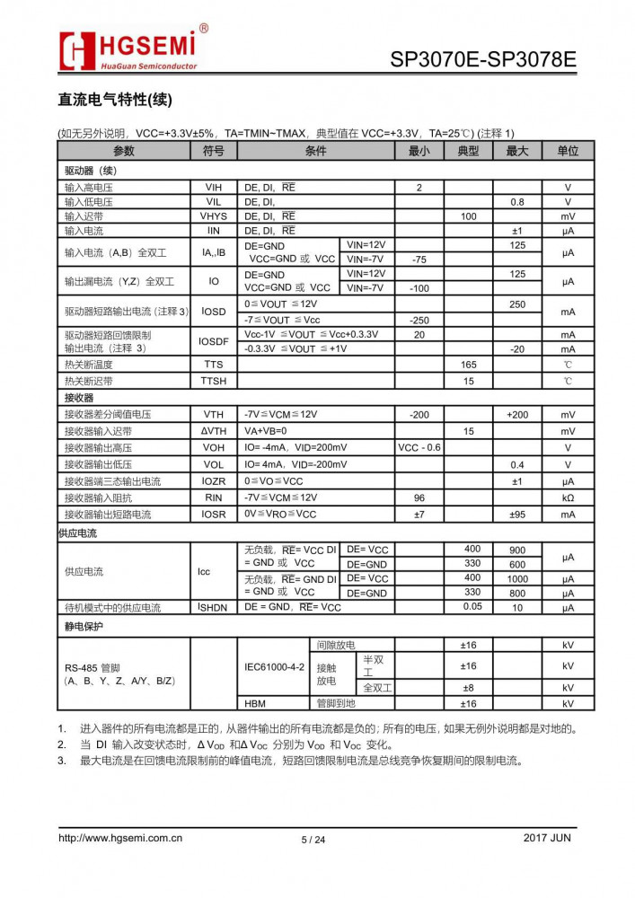 SP3076E technical document page 5