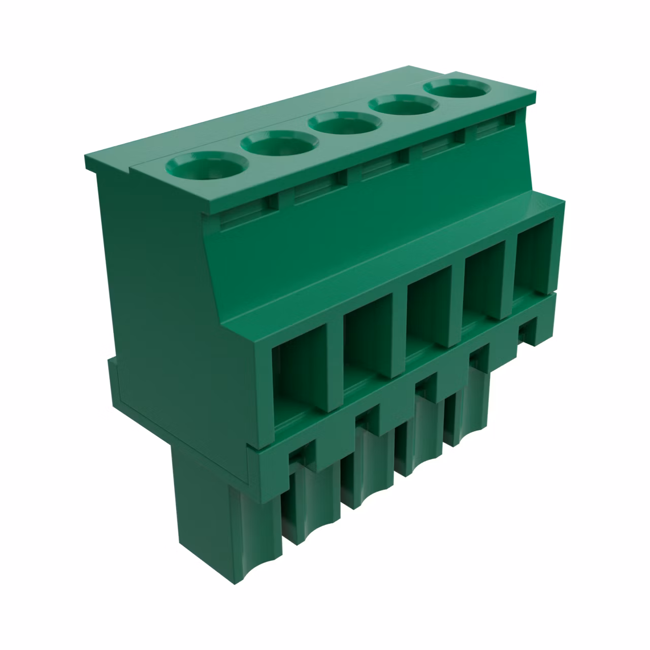 3.81mm Pitch Eurostyle Vertical Plug, with Standard Imprinting, Rear Wire Entry, Green Housing, 5 Circuits for sale