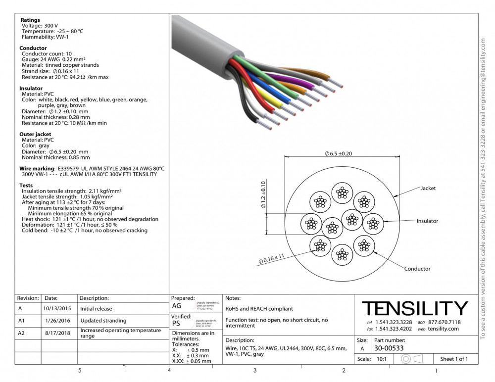 Tensility International 30-00533 product drawing