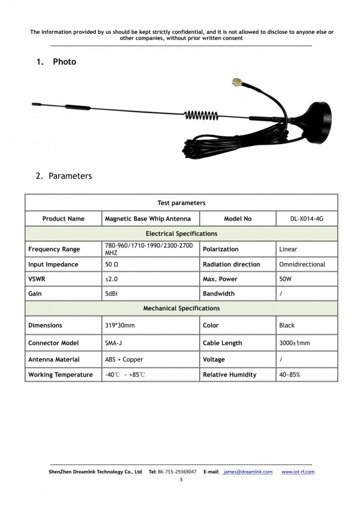 DL-X014-4G specification page 3