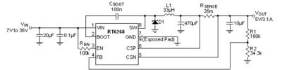 RT7266 - 3A, 18V, 700kHz ACOT® Synchronous Step-Down Converter