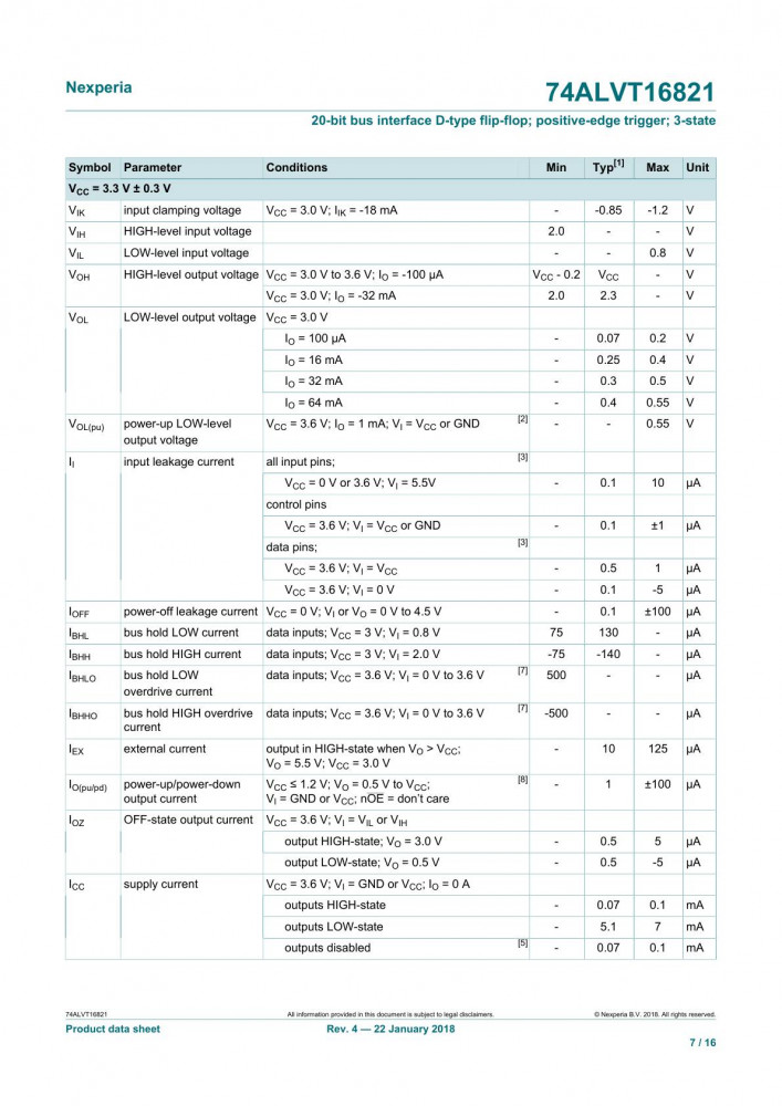 74ALVT16821DL,518 datasheet page 7