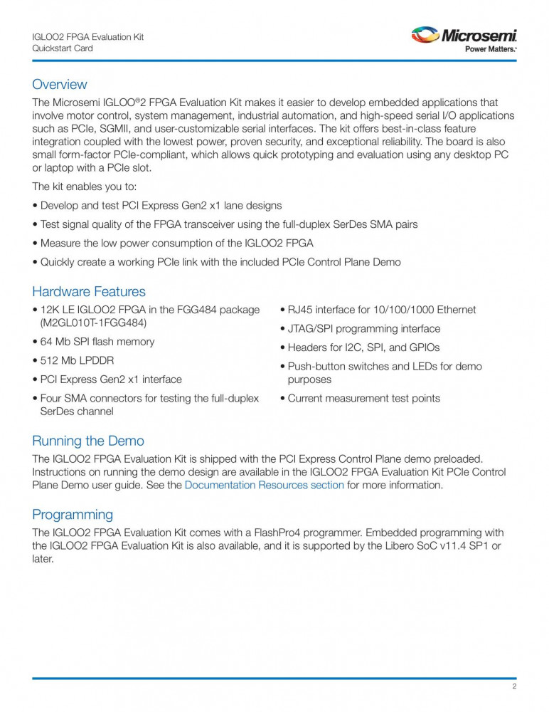 M2GL-EVAL-KIT document page 2