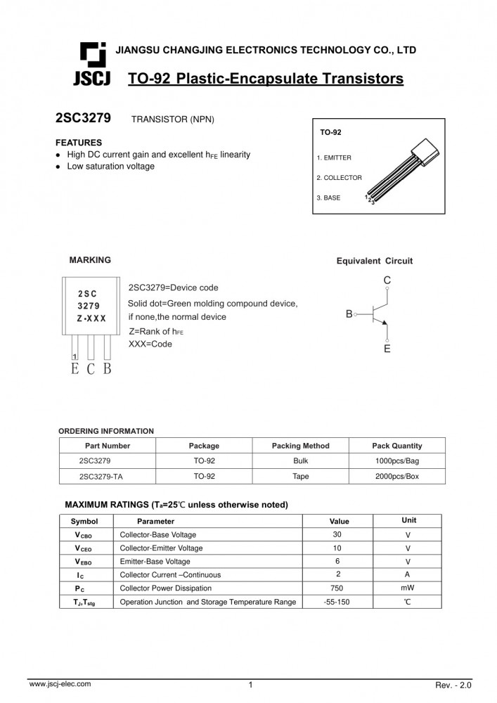 2SC3279 datasheet page 1