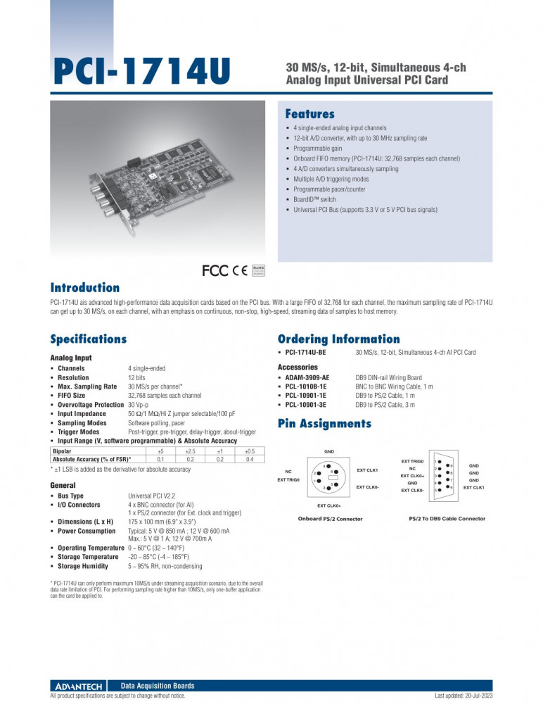 PCI-1714 product documentation page