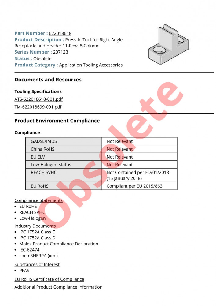 Technical document image 1 for MOLEX 622018618