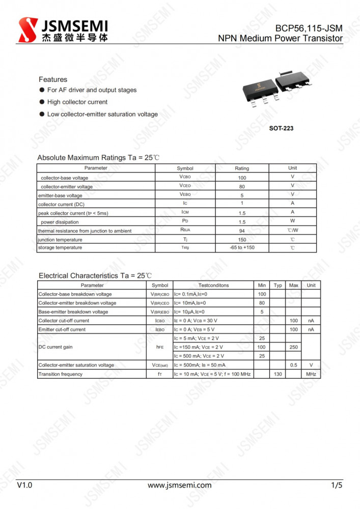 BCP56,115-JSM datasheet page 1
