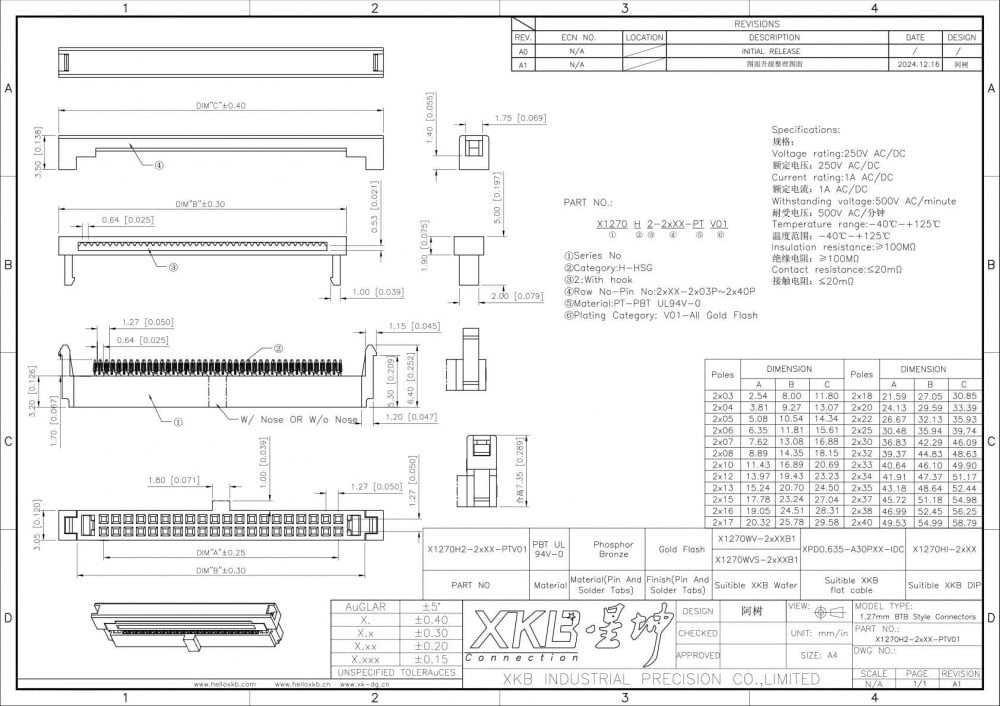 X1270H2-2x15-PTV01 technical drawing preview