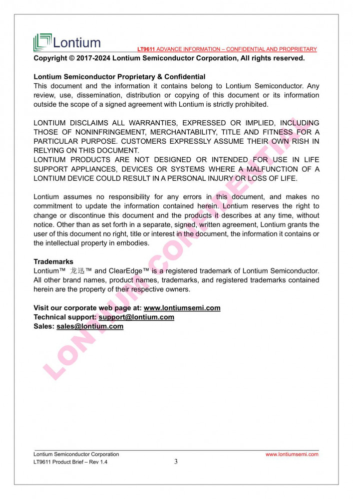 LT9611 document page 3