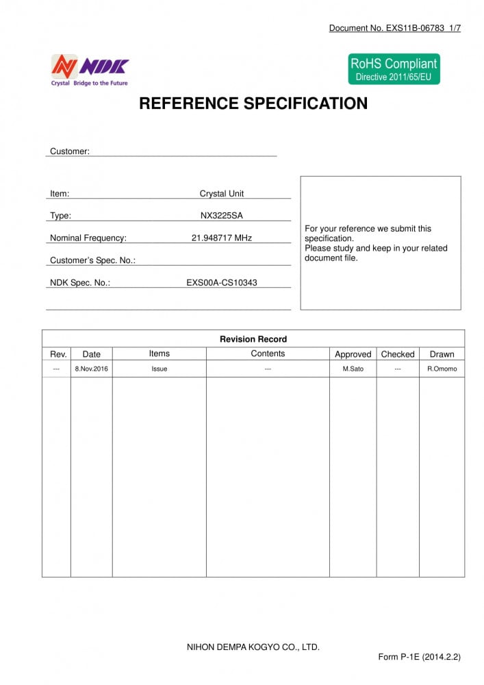 NDK specification page 1
