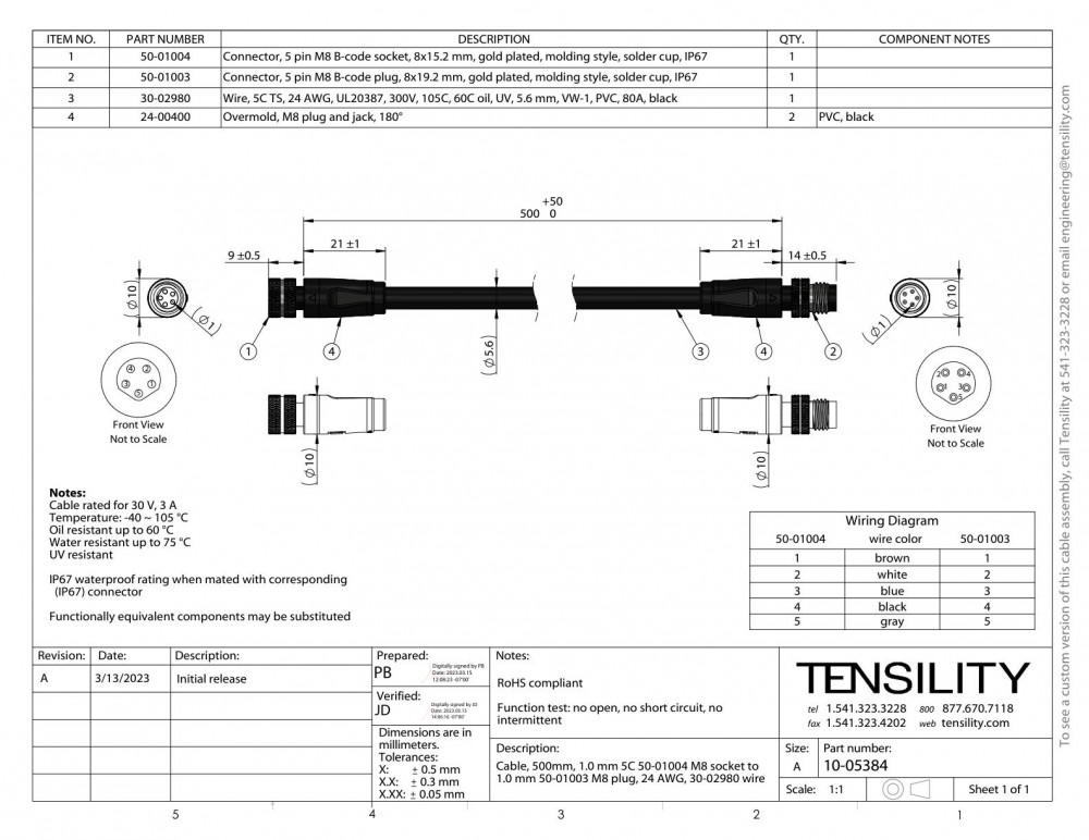 Tensility International 10-05384 product drawing