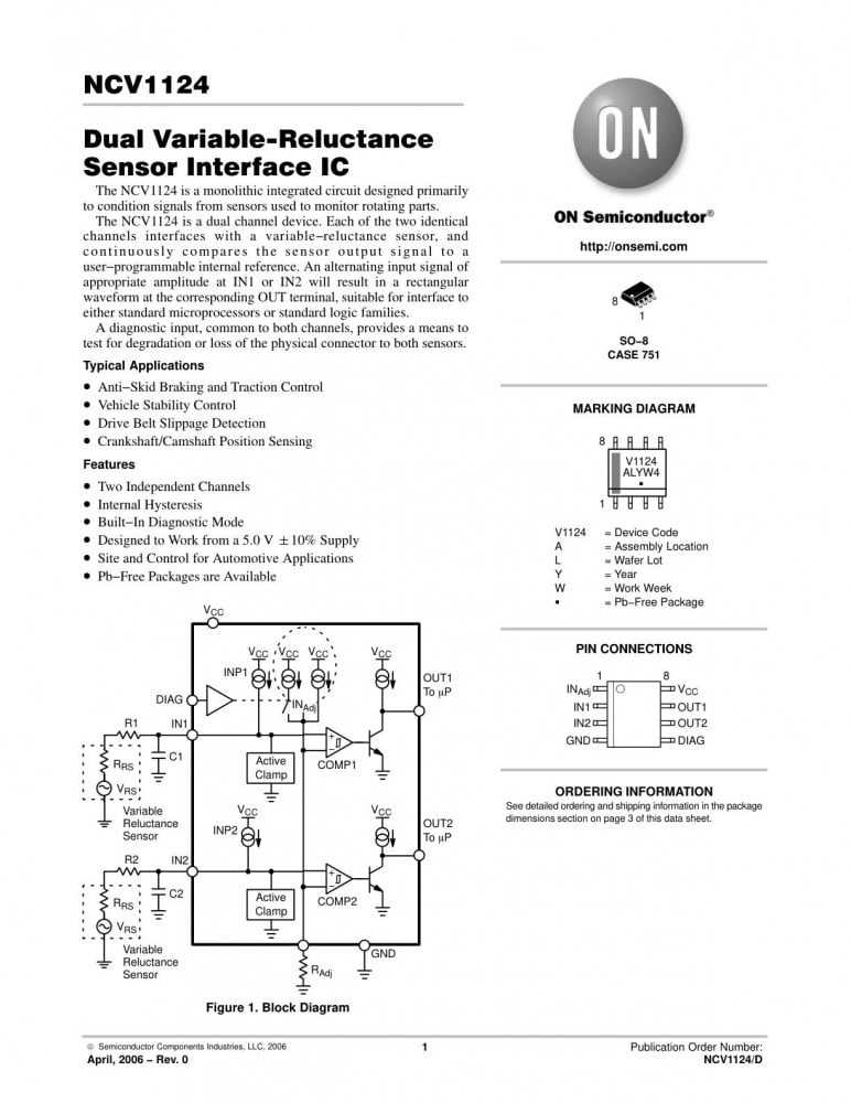 NCV1124DR2G datasheet page 1