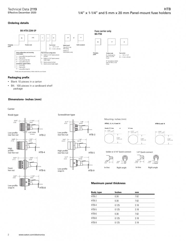 EATON HTB technical document page 2