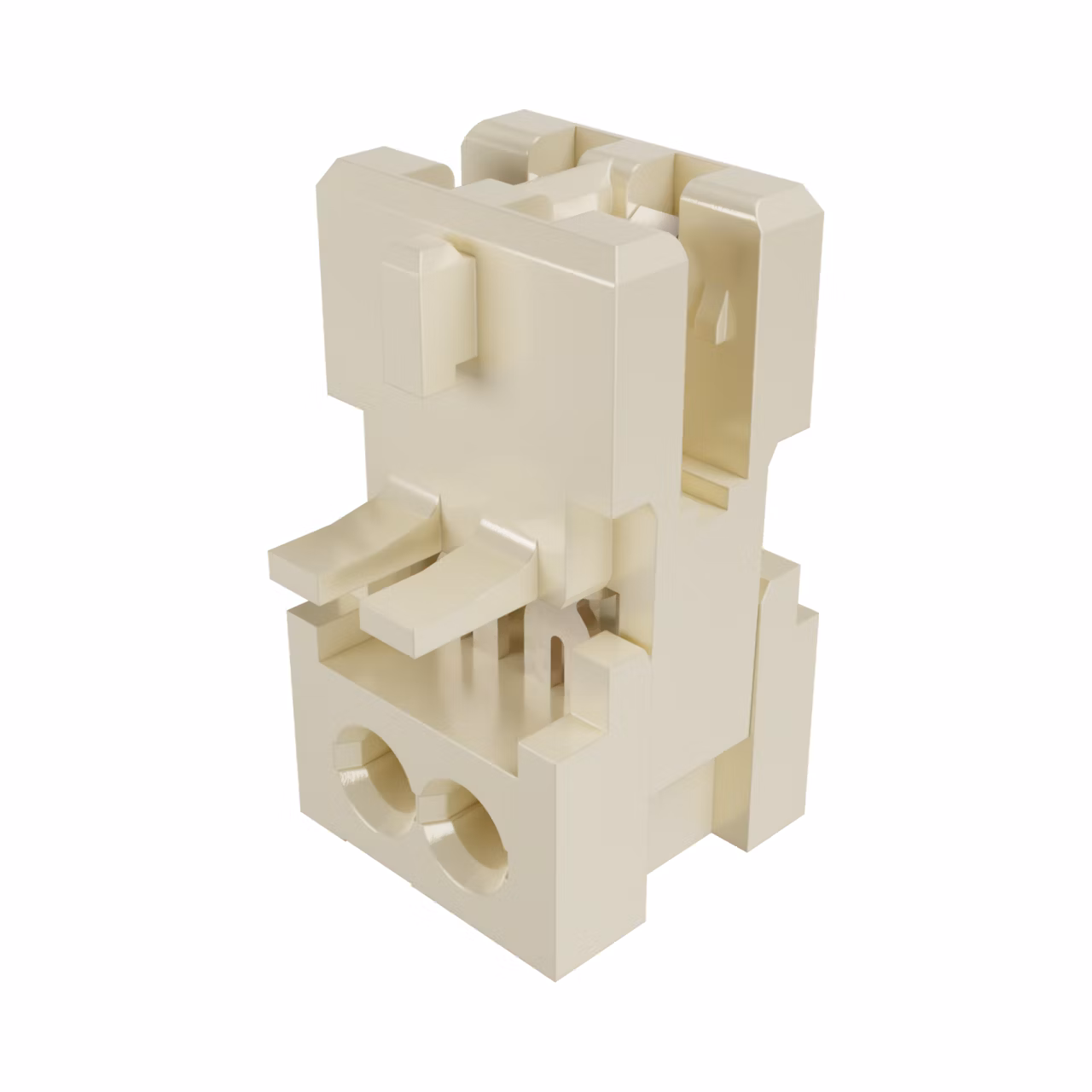 Appli-Mate RAST 2.5 Connector, 2.50mm Pitch, Female, 2 Circuits, Positions A and C Removed, Polarizing Rib Between 1/2, Locking Pips, Open Endwalls, Tin Plating for sale