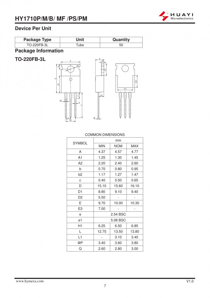 HY1710P datasheet page 7