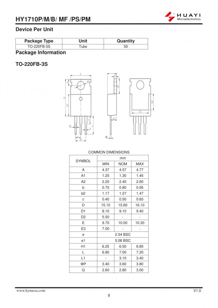 HY1710P datasheet page 8