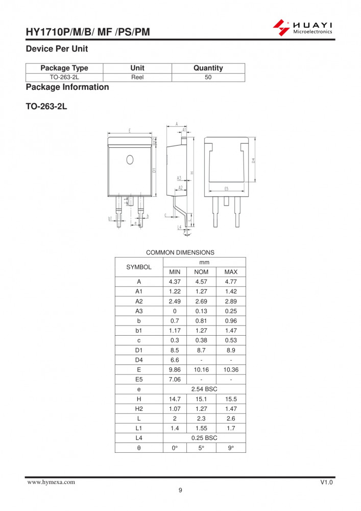 HY1710P datasheet page 9