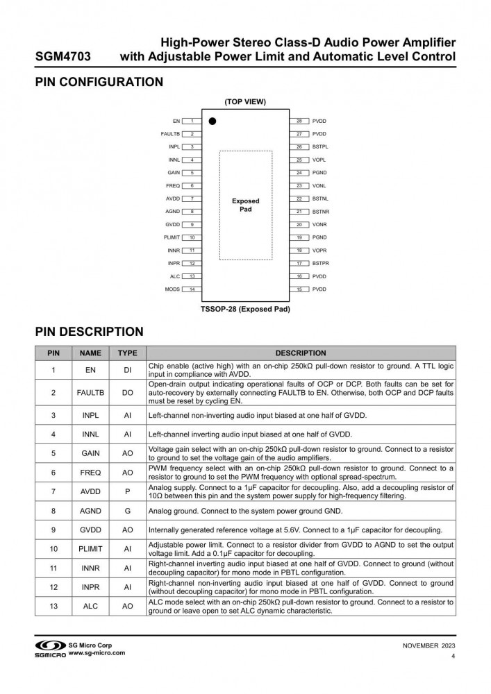 SGM4703 datasheet page 4