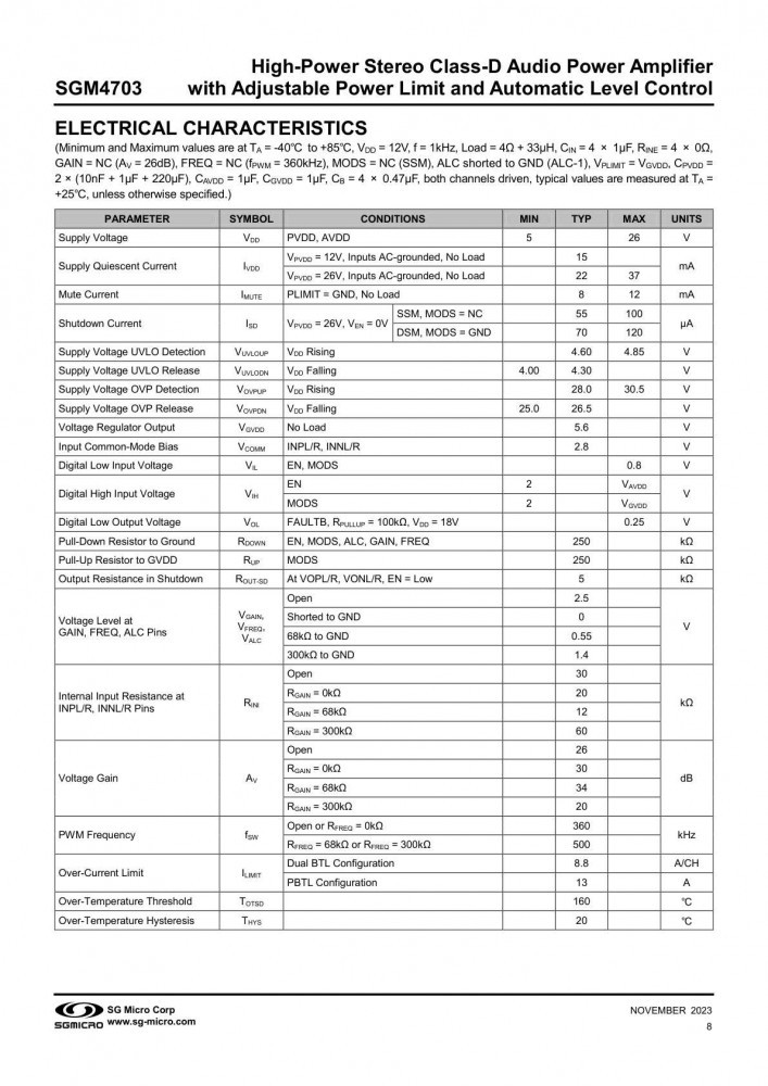 SGM4703 datasheet page 8