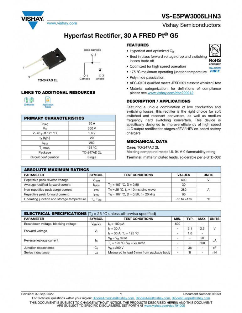VS-E5PW3006LHN3 datasheet page 1