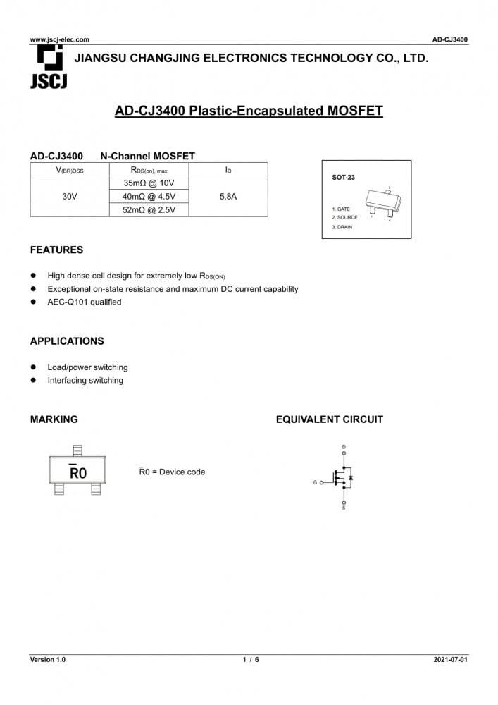 AD-CJ3400 datasheet page 1