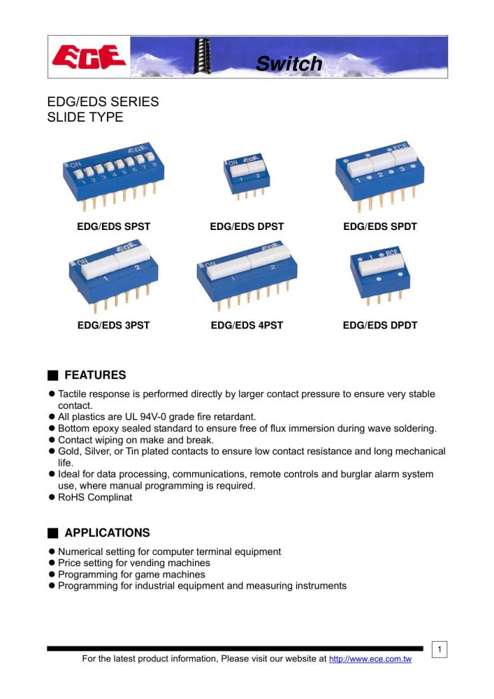 ECE EDS series datasheet page 1