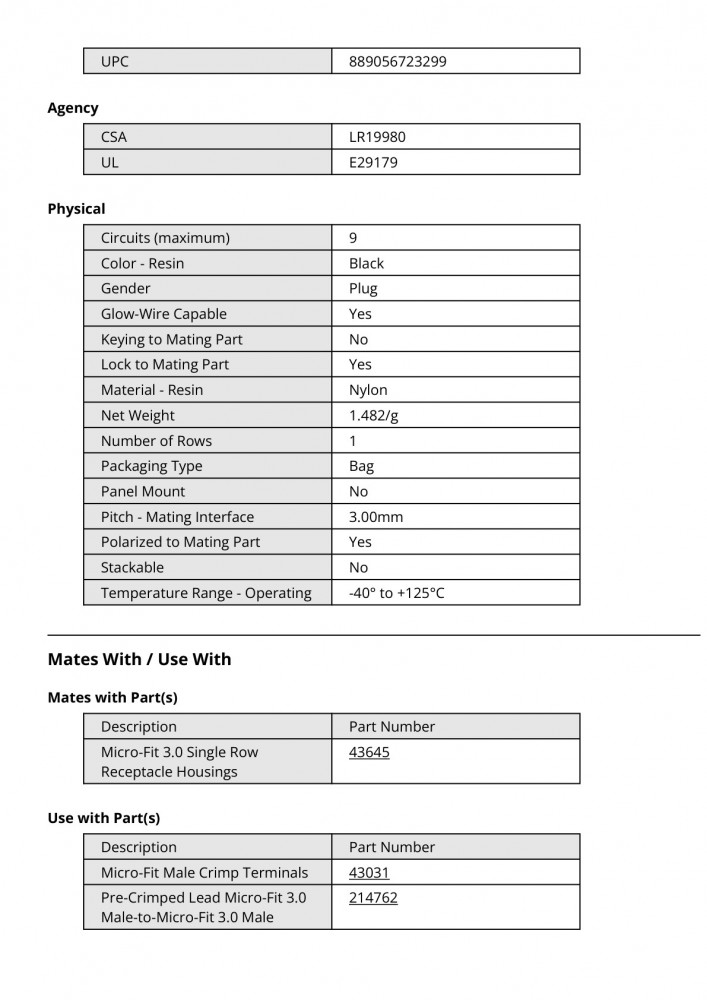 MOLEX product document page 3