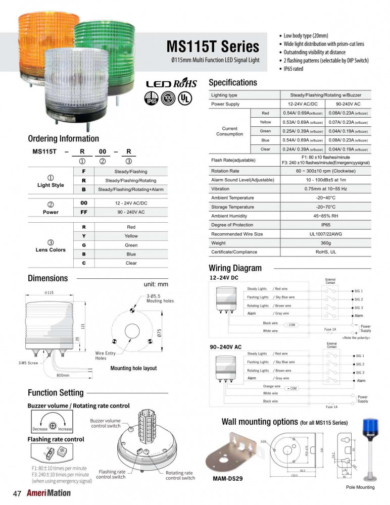 MS115T Series product document page