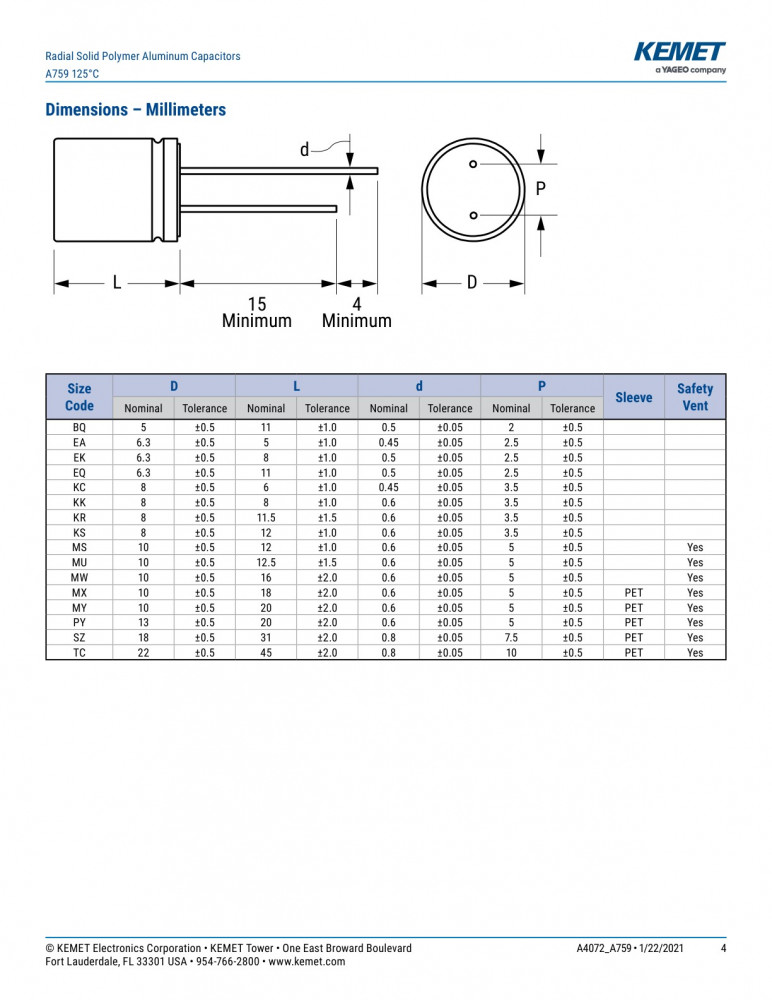 KEMET A759 datasheet page 4