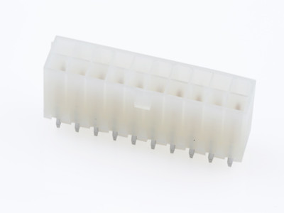 Mini-Fit Jr. Vertical Header, 4.20mm Pitch, Dual Row, 20 Circuits, without Snap-in Plastic Peg PCB Lock, Gold, Natural for sale