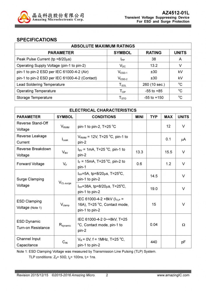AZ4512-01L datasheet page 2