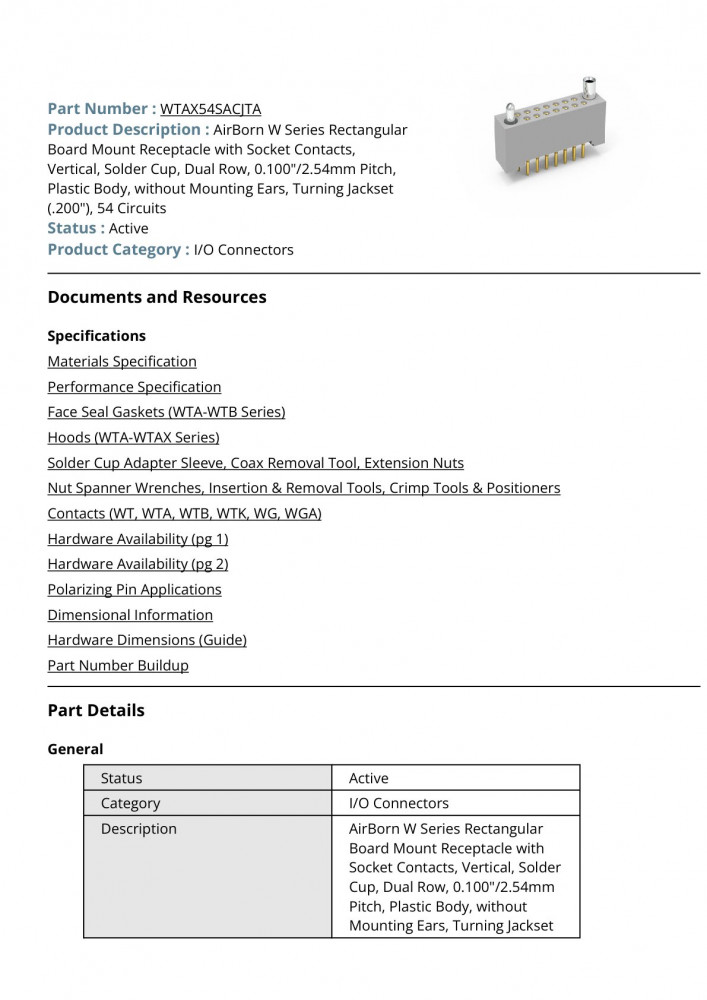 WTAX54SACJTA technical document image 1