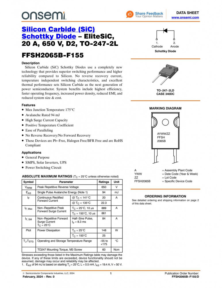 FFSH2065B-F155 datasheet page 1