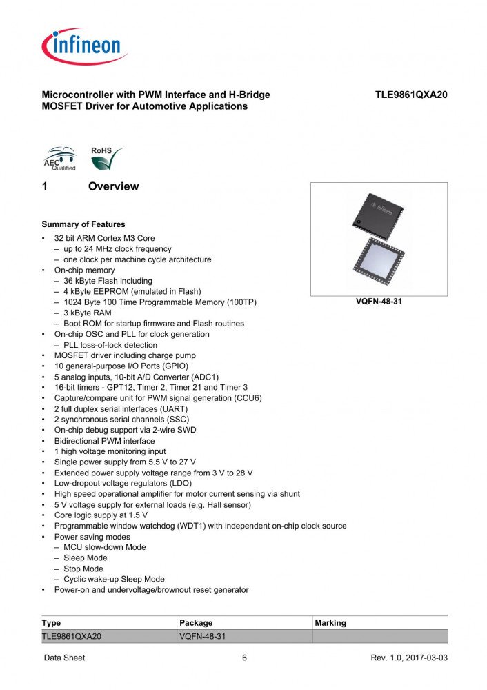 TLE9861QXA20 datasheet page 6