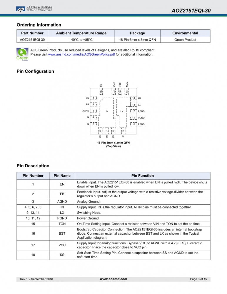 AOZ2151EQI-30 datasheet page 3