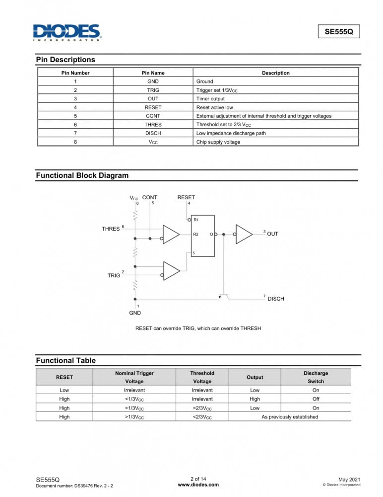 SE555QS-13 datasheet page 2