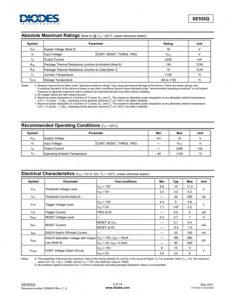 SE555QS-13 datasheet page 3