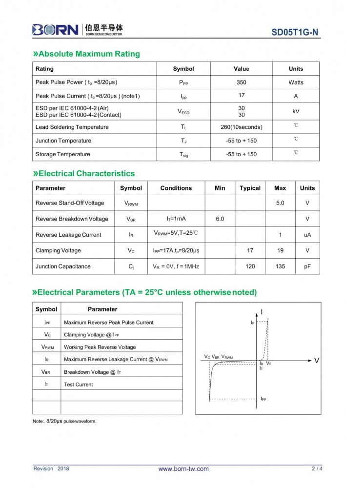 SD05T1G-N datasheet page 2