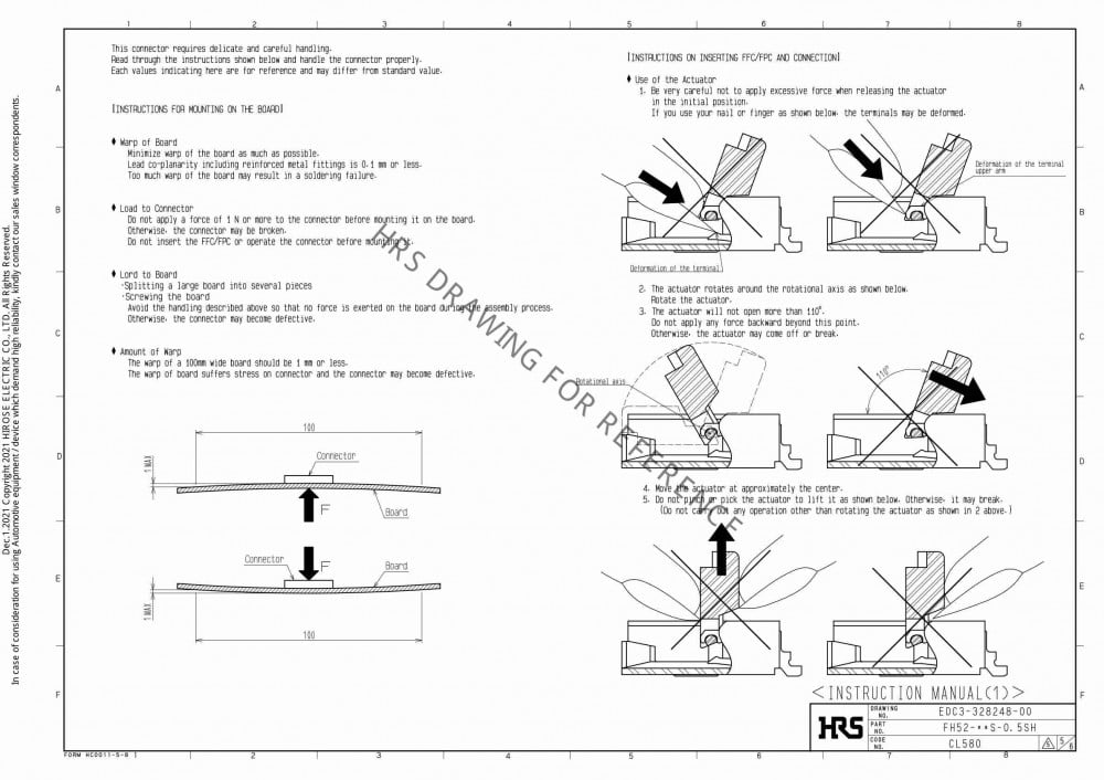 HRS FH52 FFC insertion instructions