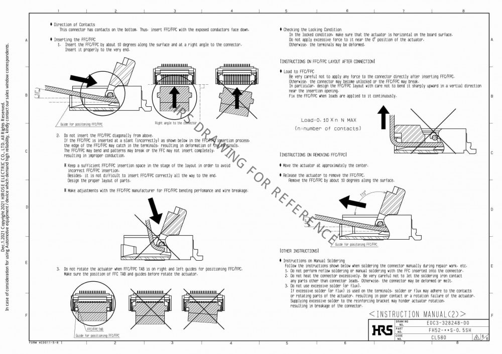 HRS FH52 handling instructions